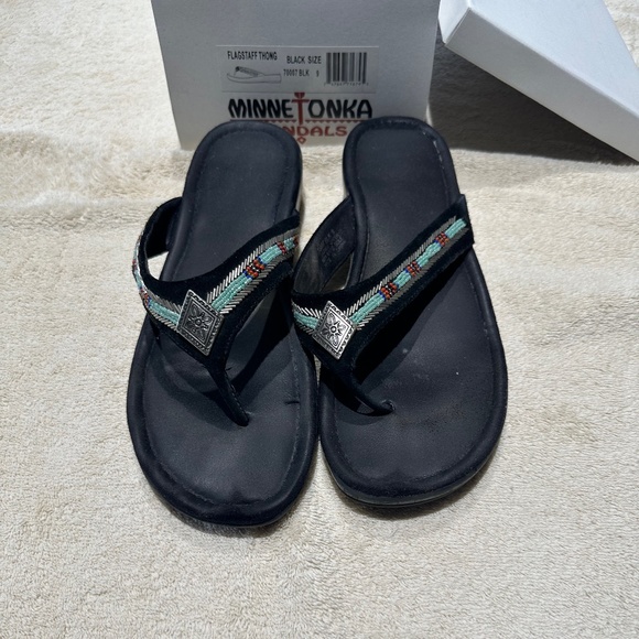Minnetonka | Shoes | Minnetonka Black Sandals | Poshmark